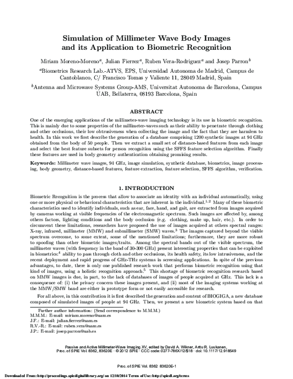 (PDF) Simulation of millimeter-wave body images and its application to ...