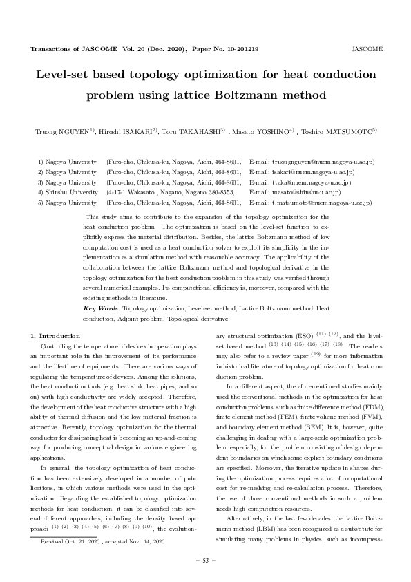 (PDF) Level-set based topology optimization for heat conduction problem ...