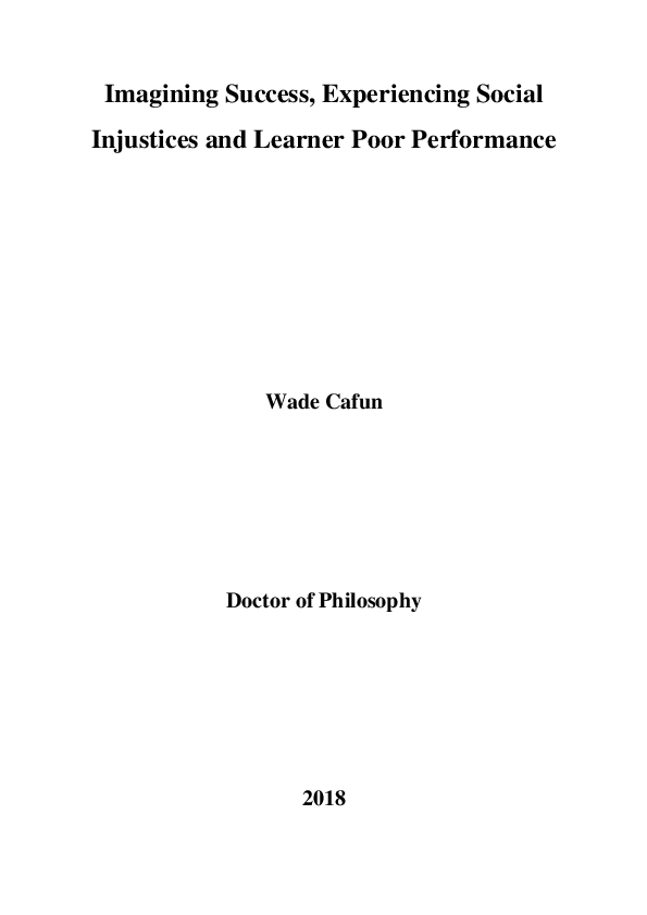 (PDF) Imagining success, experiencing social injustices and learner ...