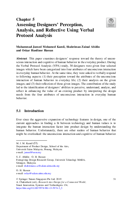 (PDF) Assessing Designers’ Perception, Analysis, and Reflective Using ...