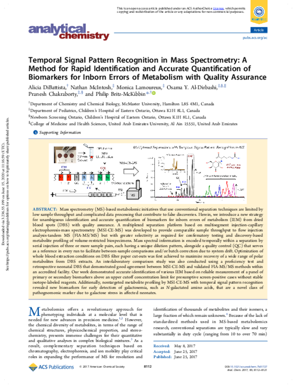 (PDF) Temporal Signal Pattern Recognition in Mass Spectrometry: A ...