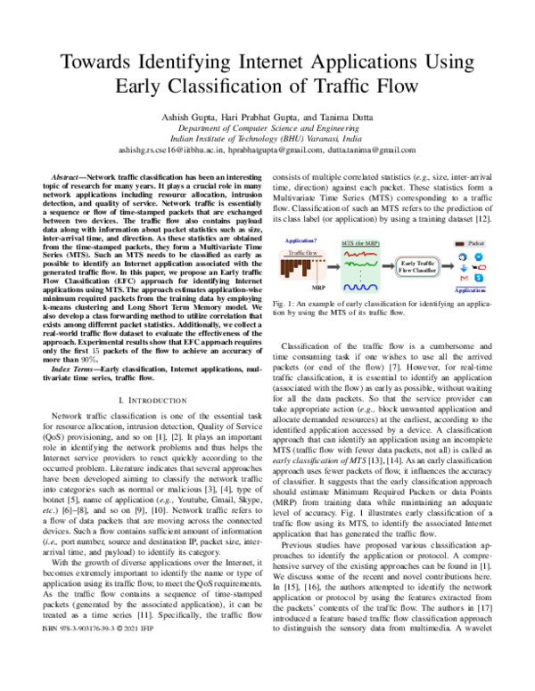 (PDF) Towards Identifying Internet Applications Using Early ...