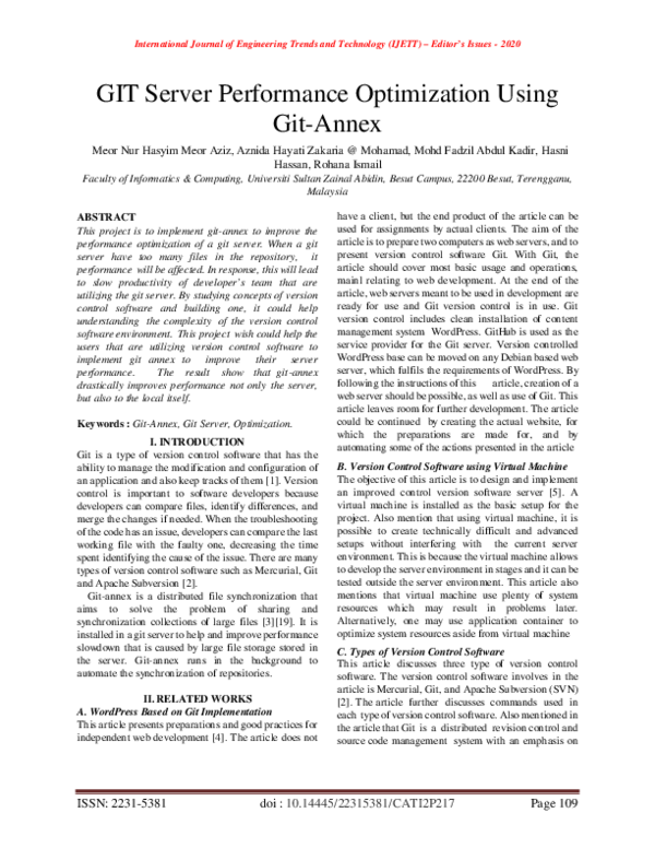 Pdf Git Server Performance Optimization Using Git Annex