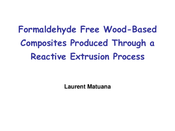 (PDF) Formaldehyde Free Wood-Based Composites Produced Through a ...