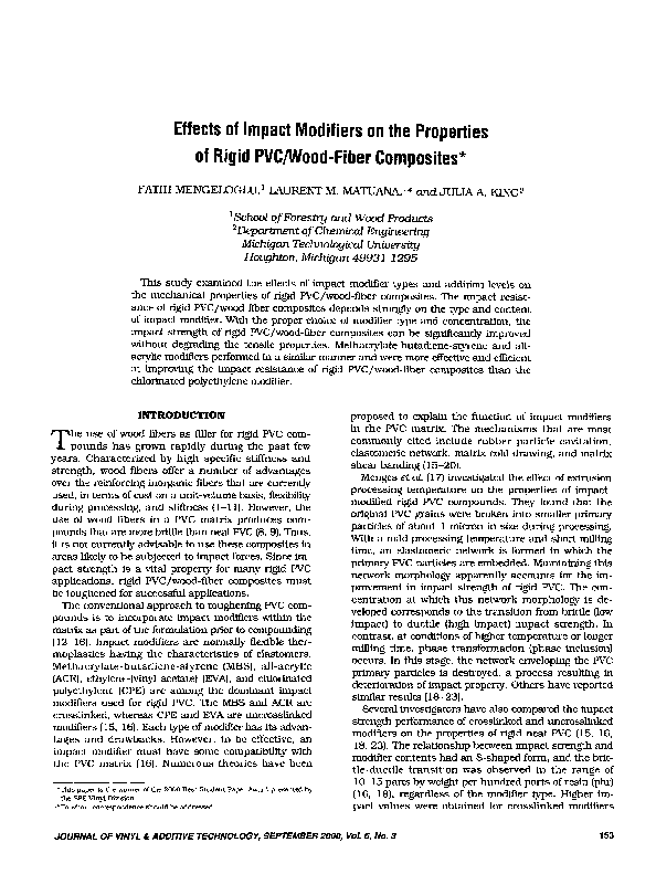 (PDF) Effects of impact modifiers on the properties of rigid PVC/wood ...