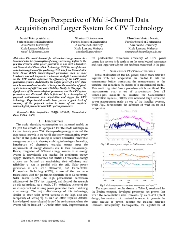 (PDF) Design perspective of multi-channel data acquisition and logger system for CPV technology