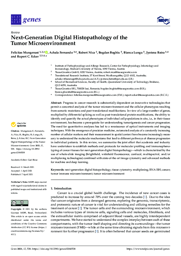 (PDF) Next-Generation Digital Histopathology of the Tumor Microenvironment