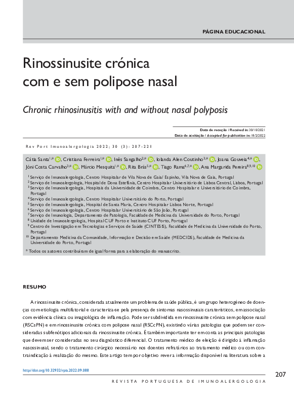 (PDF) Rinossinusite crónica com e sem polipose nasal