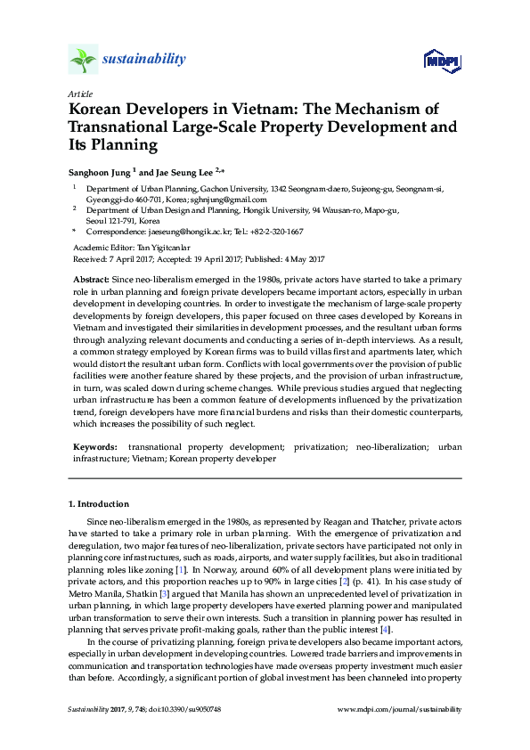 (PDF) Korean Developers in Vietnam: The Mechanism of Transnational ...
