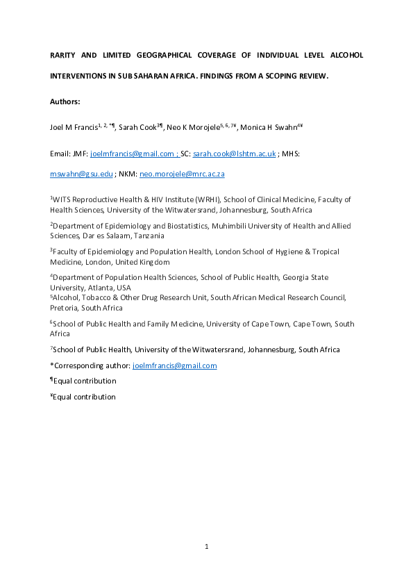 (PDF) Rarity and limited geographical coverage of individual level ...