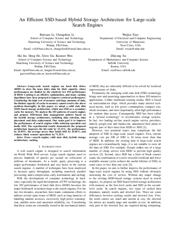 (PDF) An Efficient SSD-based Hybrid Storage Architecture for Large ...