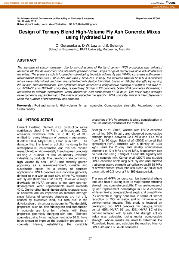 (PDF) Design of Ternary Blend High-Volume Fly Ash Concrete Mixes using ...
