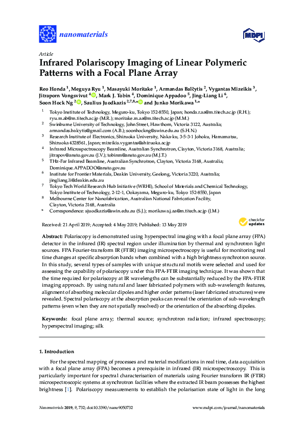 (PDF) Infrared Polariscopy Imaging of Linear Polymeric Patterns with a ...