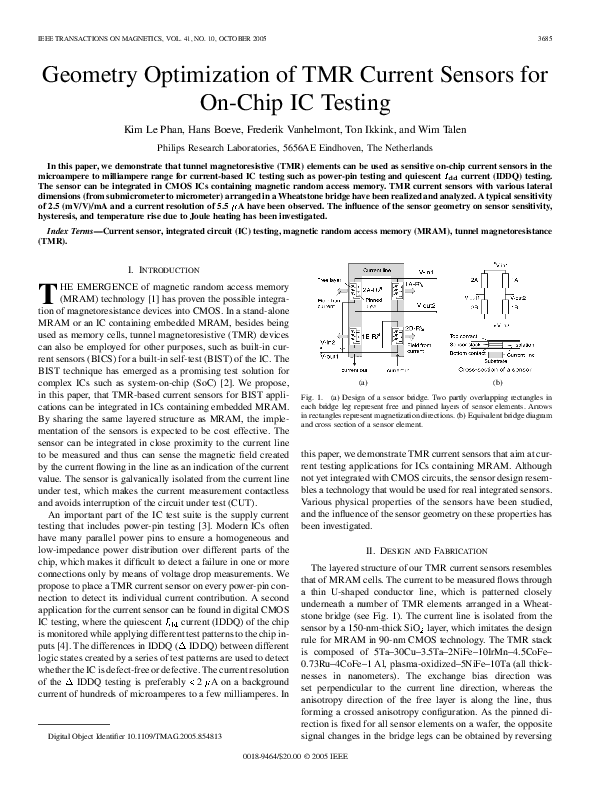 (PDF) Geometry optimization of TMR current sensors for on-chip IC testing