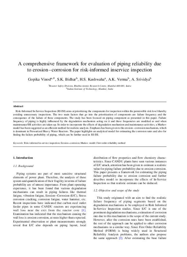 (PDF) A comprehensive framework for evaluation of piping reliability ...