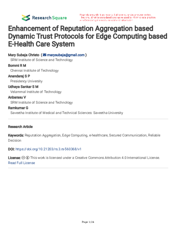 (PDF) Enhancement of Reputation Aggregation based Dynamic Trust ...