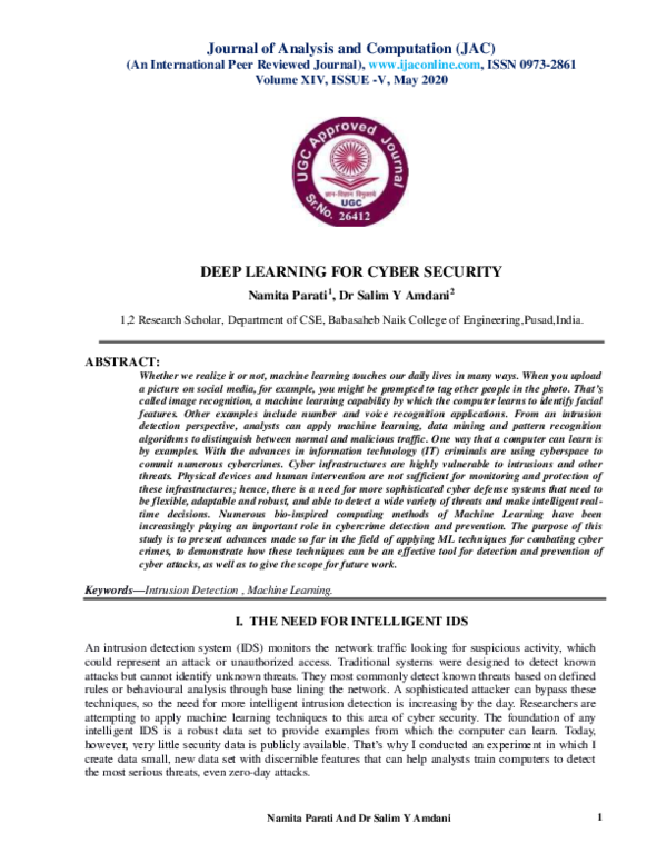 (PDF) Deep Learning for Cyber Security (PDF) Deep Learning for Cyber Security