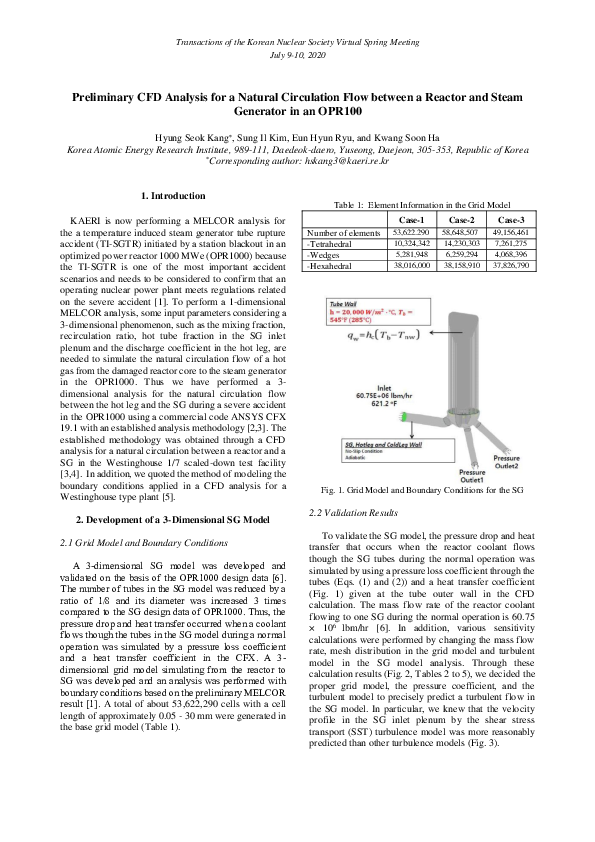 (PDF) Preliminary CFD Analysis for a Natural Circulation Flow between a ...