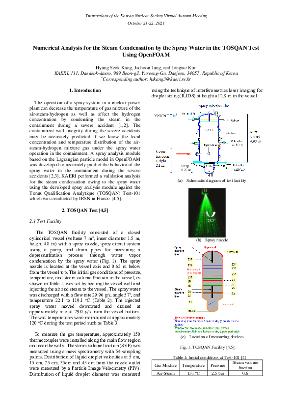 (PDF) Numerical Analysis for the Steam Condensation by the Spray Water ...