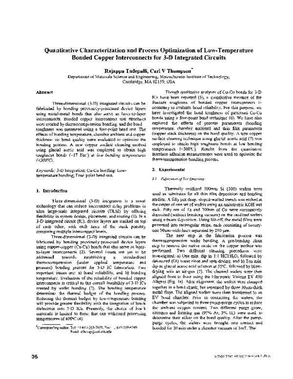 (PDF) Quantitative characterization and process optimization of low-temperature bonded copper ...