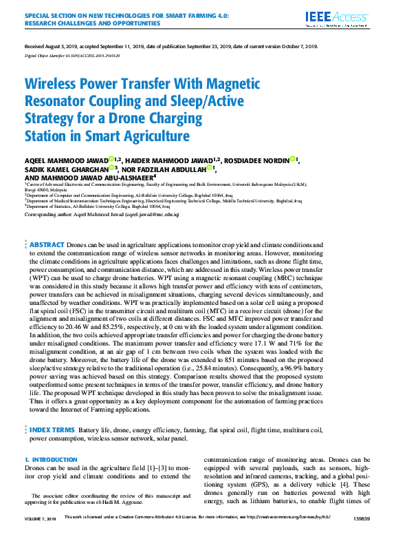 (PDF) Wireless Power Transfer With Magnetic Resonator Coupling and Sleep/Active Strategy for a ...