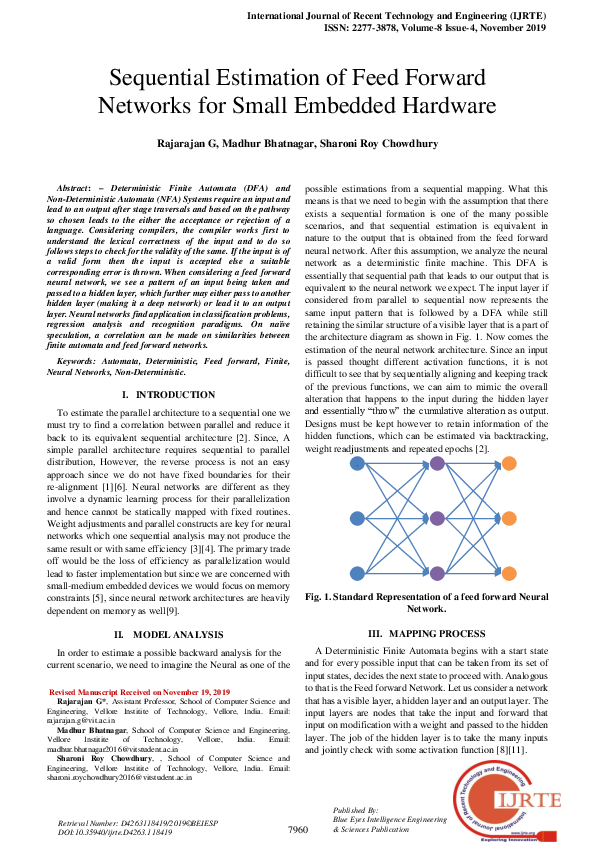 Pdf Sequential Estimation Of Feed Forward Networks For Small Embedded