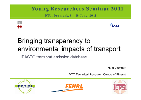 (PDF) Bringing transparency to environmental impacts of transport ...