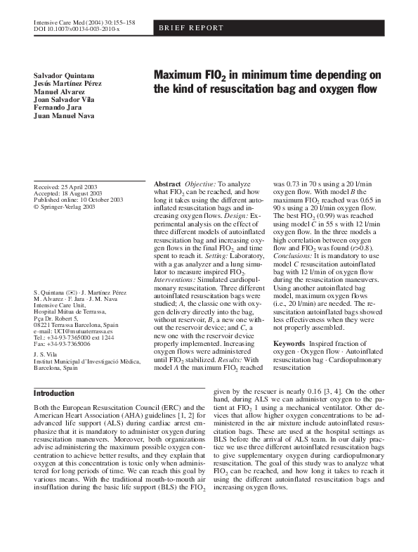 (PDF) Maximum FIO2 in minimum time depending on the kind of ...