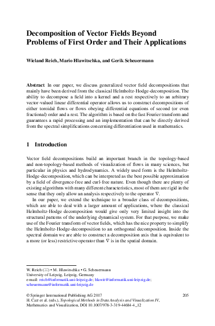 (PDF) Advanced Decomposition of Vector Fields
