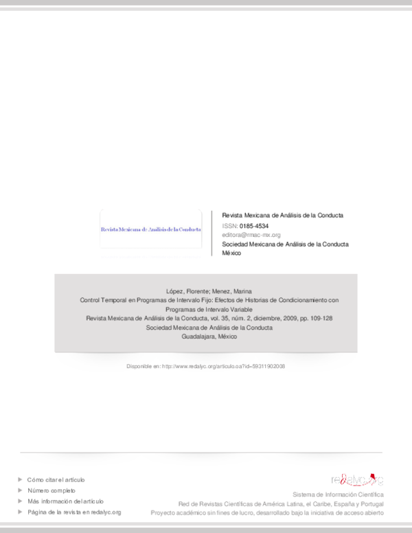 (PDF) Control temporal en programas de intervalo fijo: efectos de ...