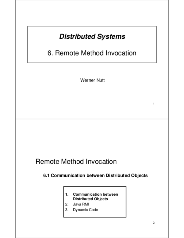 Remote Method Invocation