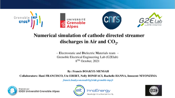 (PDF) Numerical simulation of cathode directed streamer discharges in Air and CO2