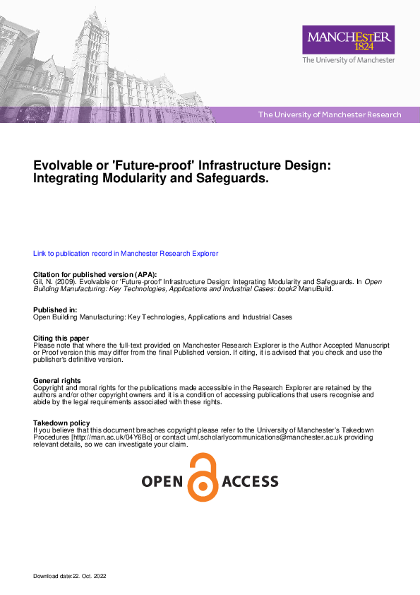 (PDF) Evolvable or 'Future-proof' Infrastructure Design: Integrating Modularity and Safeguards