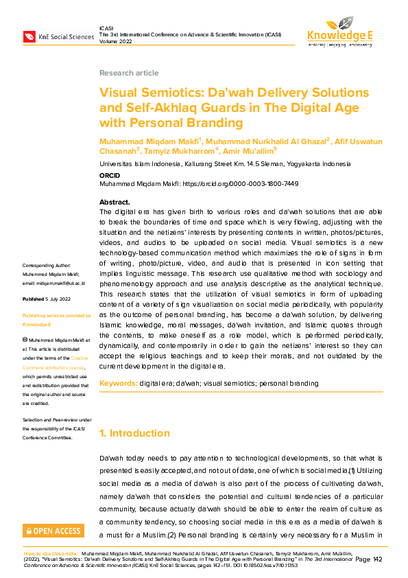 (PDF) Visual Semiotics: Da'wah Delivery Solutions and Self-Akhlaq ...