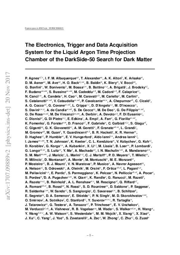 (PDF) The electronics, trigger and data acquisition system for the liquid argon time projection ...