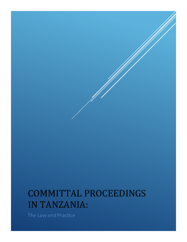(PDF) Committal Proceedings Practice in Tanzania