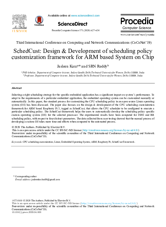(PDF) SchedCust: Design Development of scheduling policy customization framework for ARM based ...