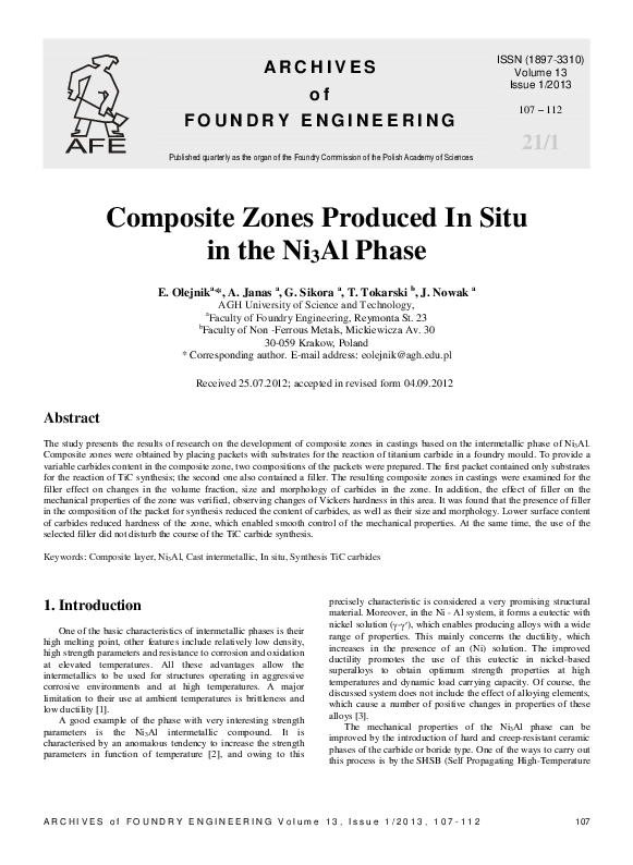 (PDF) Composite Zones Produced in Situ in the Ni3Al Phase