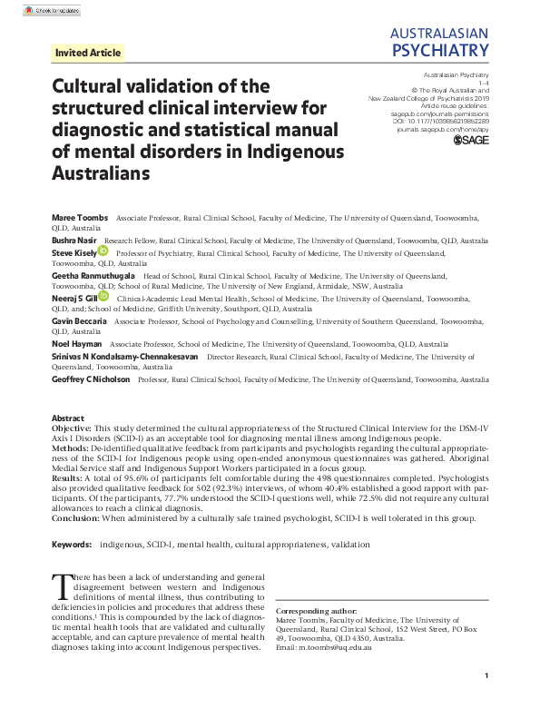 (PDF) Cultural validation of the structured clinical interview for ...