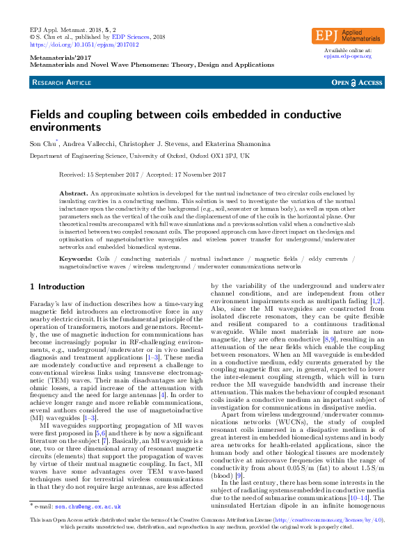(PDF) Fields and coupling between coils embedded in conductive environments | Son Chu - Academia.edu