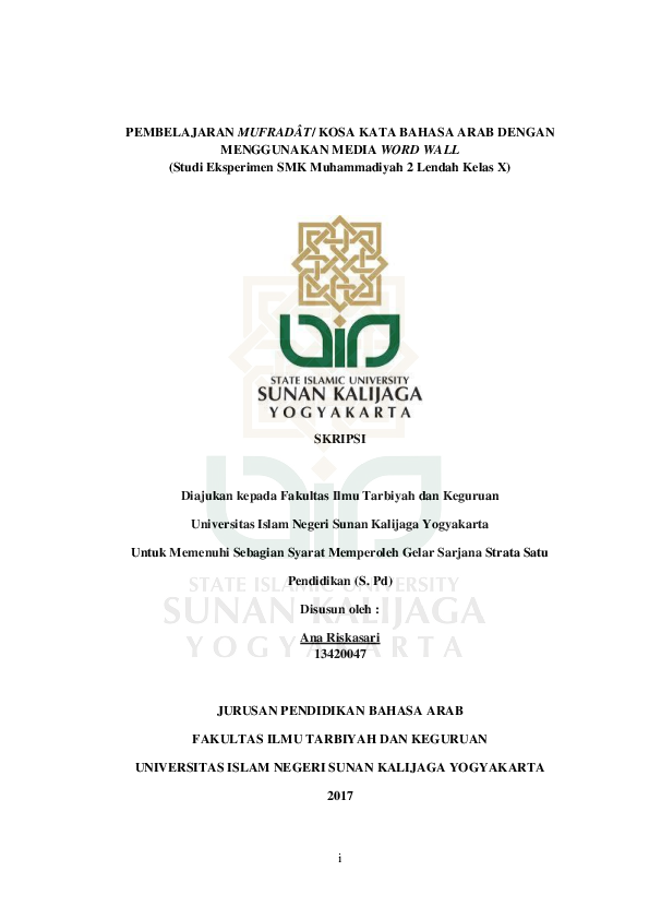 (PDF) Pembelajaran Mufradât/ Kosa Kata Bahasa Arab Dengan Menggunakan ...