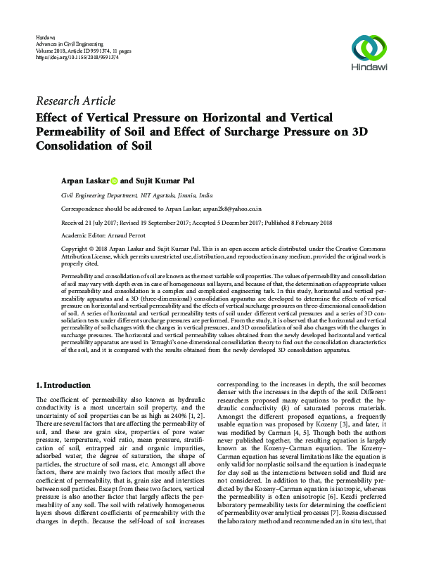 (PDF) Effect of Vertical Pressure on Horizontal and Vertical ...