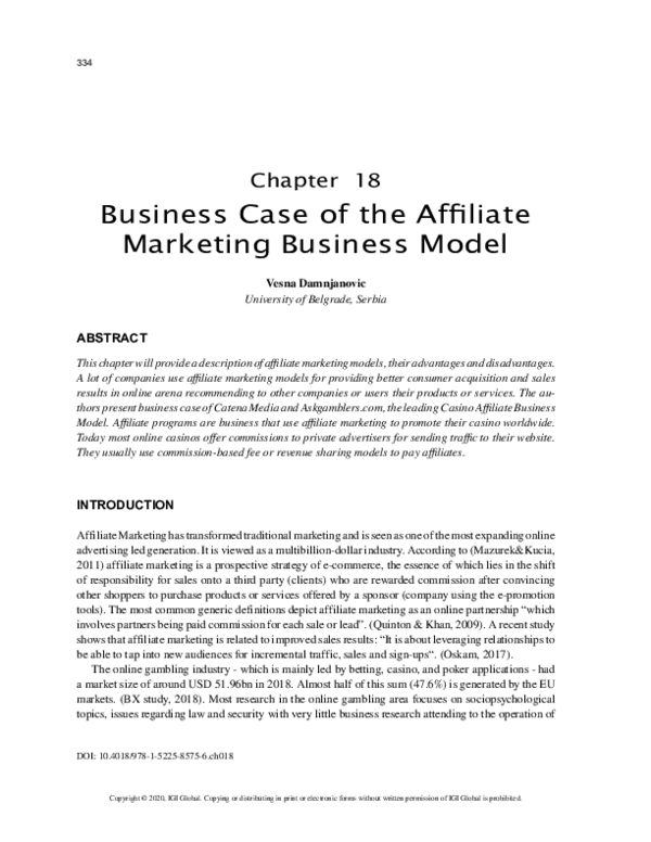 (PDF) Business Case of the Affiliate Marketing Business Model