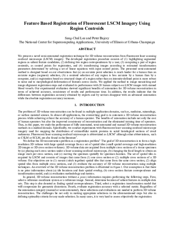 (PDF) Feature based registration of fluorescent LSCM imagery using ...