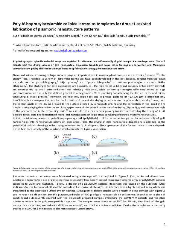 (PDF) Poly-N-isopropylacrylamide colloidal arrays as templates for ...