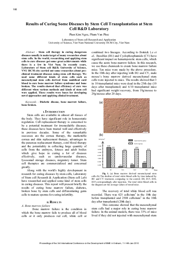 (PDF) Results of Curing Some Diseases by Stem Cell Transplantation at ...