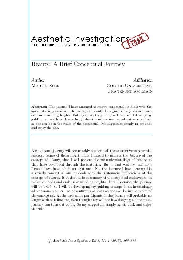 (PDF) Beauty – A Brief Conceptual Journey