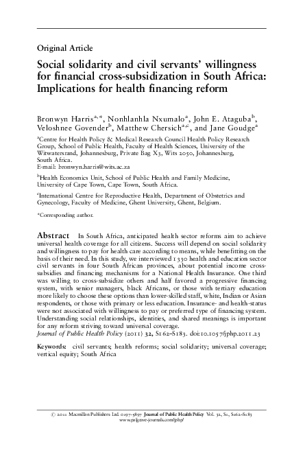 (PDF) Social solidarity and civil servants’ willingness for financial ...