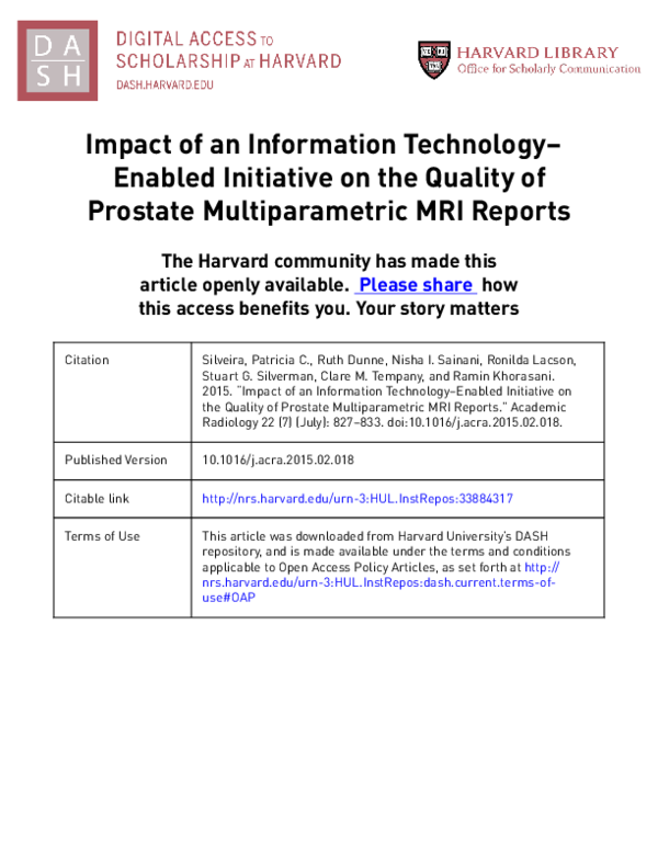 (PDF) Improving Quality of Prostate mp-MRI Reports with IT Tools