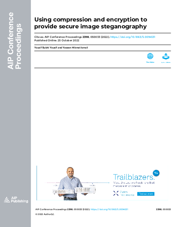 Pdf Using Compression And Encryption To Provide Secure Image